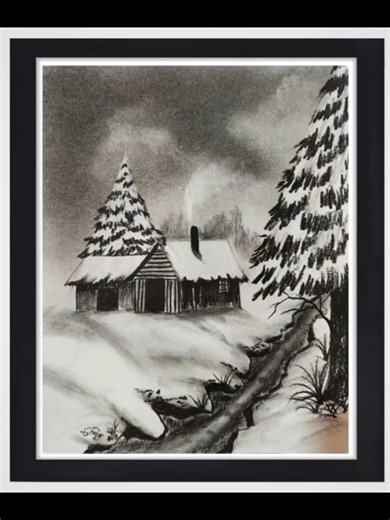 snowing scenery with pencil/how to draw easy snow fall scenery drawing#scenery#landscape#shorts