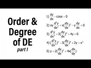 Order & Degree of Differential Equation