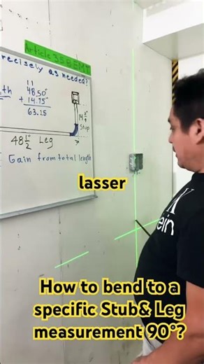 How to bend to a specific Stub and Leg measurement when bending a 90°? # electrician #fire alarm