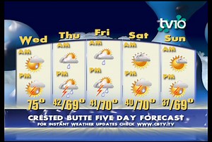 More from the monsoon. TV10's Extended Crested Butte and Gunnison...