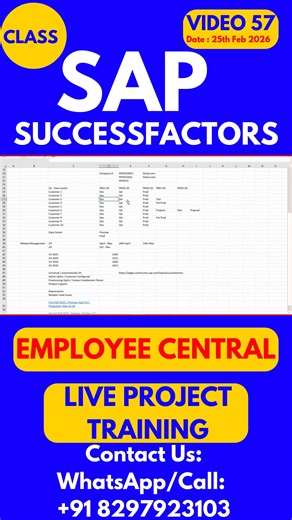 SAP SuccessFactors EC Training Online Tutorial Class 57 Master SAP Successfactors EC Training with this in-depth online training! SAP Successfactors EC Training Online Designed for HR professionals, SAP learners, and IT specialists, this course will guide you through everything you need to know about SuccessFactors EC—from configuration to advance For quick help, please utilize WhatsApp or give a call 91 8297923103 . For assistance or queries, please email contact@trainingtomb.com. Go to https:/