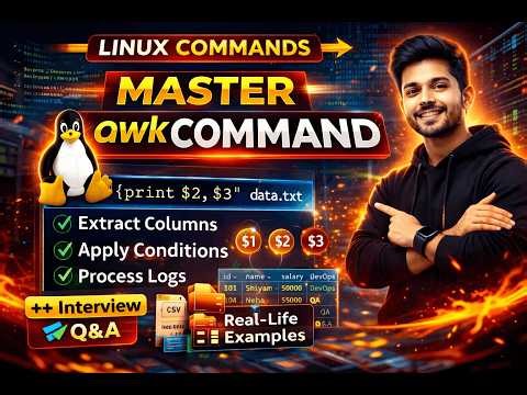 Learn AWK Fast 🚀 | Complete Linux AWK Tutorial with Interview Questions