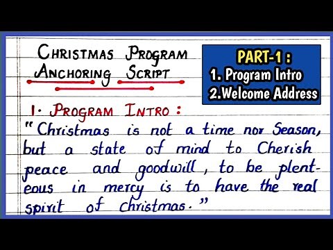 CHRISTMAS PROGRAM ANCHORING SCRIPT | Part-1 | Christmas Program Anchoring in English| Write Right 4U
