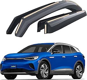 Goodyear Shatterproof in-Channel Window Deflectors for Volkswagen ID.4 2021-2026, Rain Guards, Window Visors for Cars, Vent Deflector, Car Accessories, 4 pcs - GY007961