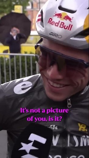 Wout van Aert’s Masked Singer Squirrel is giving him good vibes at Le Tour 🐿️🎤 #tourdefrance