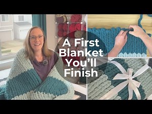 ⭐ The Easiest Finger Knit Blanket for Absolute Beginners