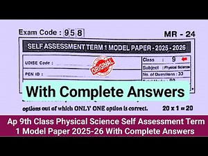 Ap 9th class physics Sa1 question paper and answers 2025|9th class physics sa Term 1 answer key 2025