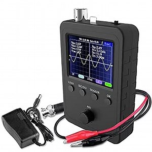 Digital Oscilloscope Kit with BNC-Clip Cable Probe Power Adapter (Assembled Finished Machine) EM001 (Black1)