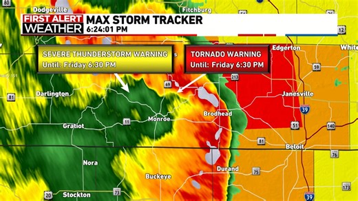From the WIFR First Alert Weather Center, the National Weather Service has issued a Severe Thunderstorm Warning for Green until 7/11 7:15PM. Track the storms at wifr.com/weather | WIFR TV