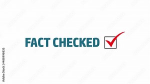 Fact checked video animation with a tick box (on transparent background - with alpha channel)