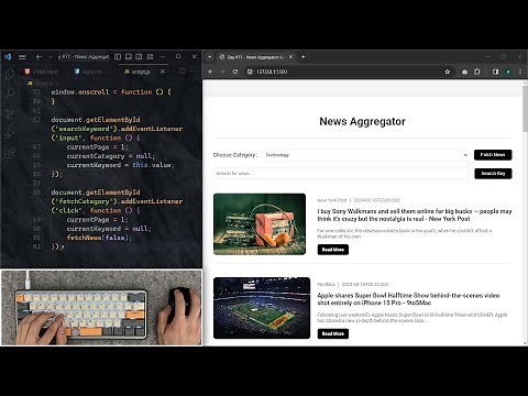 ASMR Programming - News Website With Api in JavaScript - No Talking