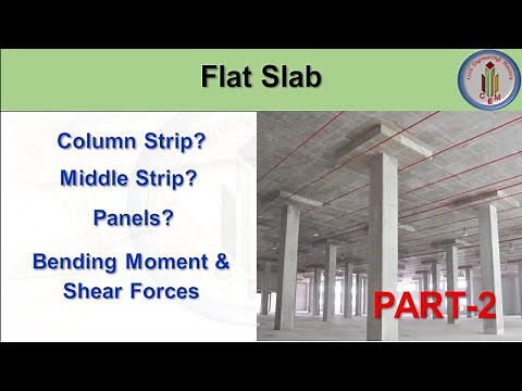 Flat Slab | Column Strip | Middle Strip | Panels | Direct Design Method | Bending moment and shear