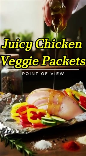 Juicy Chicken Veggie Packets | Healthy Dinner Hack in 30 Seconds #ChickenRecipe #healthydinner