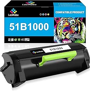 LeciRoba 51B1000 Toner Cartridge for Lexmark MS417 MS417dn MS517 MS517dn MS617 MS617dn MS317 MS317dn MX317 MX317dn MX417 MX417de MX517 MX517de MX617 MX617de Printer (Black, Up to 2.5K Pages, 1-Pack)