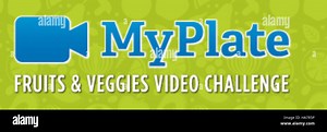 The USDA’s MyPlate program encourages healthy eating by promoting the consumption of fruits and vegetables. The video challenge educates the public on the importance of balanced diets and food choices for health and wellness Stock Photo - Alamy