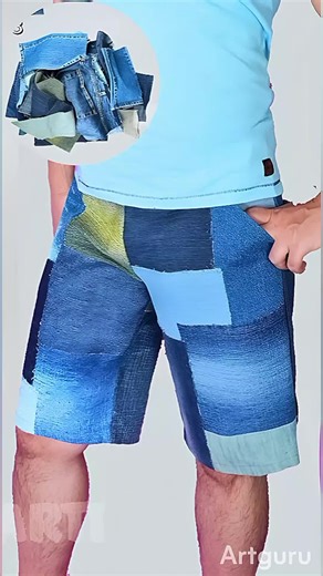 Turn Scrap Fabric Into Trendy Patchwork Shorts | Easy Sewing Tricks #diyfashion #upcycle #sewingtips #foryou #fyp