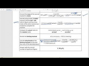 Chem 60 0.18 Calculations involving a limiting reagent