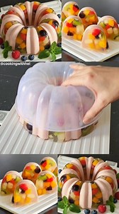 Belajar buat puding cantik dirumah. Pakai loyang diameter 20 cm. Order disini https://s.shopee.co.id/1BEE0PXxbO #pudingbuah #pudingstrawberry | Cooking with Hel