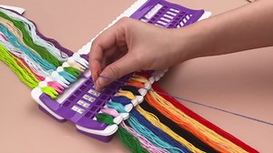 50 Positions Floss Organizer Embroidery Shelf, Luxiv Thread Organizers for Cross Stitch Embroidery Thread Holder with 15Pcs Replaceable Paper Card Sewing Needle, Embroidery Floss Organizer