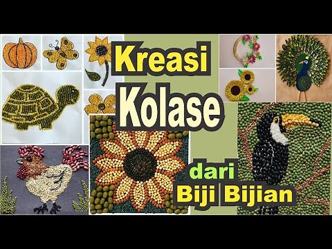 Kumpulan Kolase dari biji bijian - 160 Contoh kolase bahan alam - seed collage project