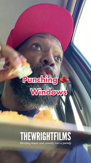 Guy punching window for chicken🤣 #guypunchingcarwindow #thewrightfilms #funnyskits