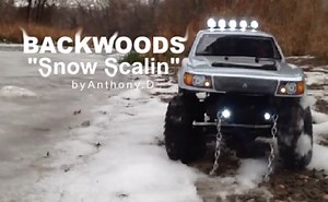 BACKWOODS 66 "SNOW SCALIN" - Custom Axial Trail Honcho in Snow, Water