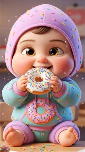 This Baby Tried a Donut 🍩🥹 | Sprinkle Fun Reaction #trending #viral #shorts