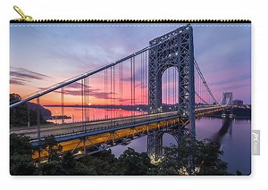 George Washington Bridge Zip Pouch by Mihai Andritoiu