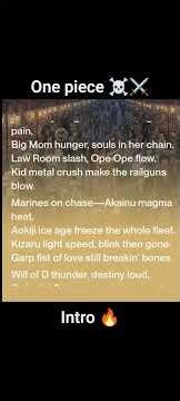 One Piece intro 🔥 #anime #onepiece #luffy #zoro #rap #viral #manga #pirates #trending