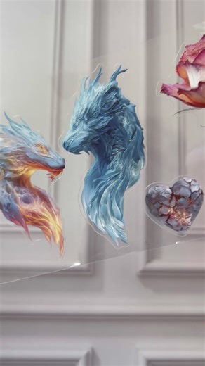 Frost and Flame Fire and Oce PET Tape sticker rolls are available by themselves or as part of the January subscription box that has five sticker rolls in a winter theme. #fireandice #winter #winteraesthetic #stickers #stickershop