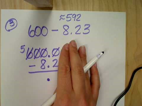 subtracting a whole number and a decimal