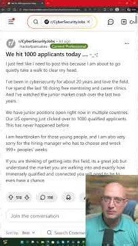 The cyber security job challenge - 1000 applicants for a junior role! #cybersecurity #careers