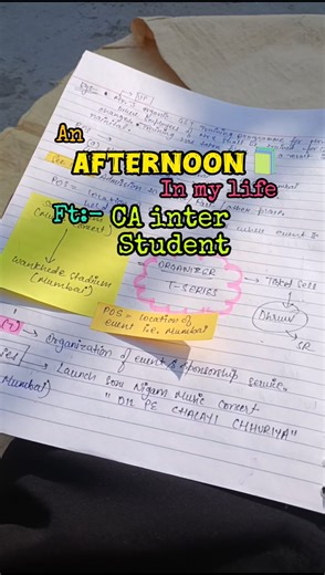 ☀️An Afternoon In My Life: CA Inter |Terrace Study 📚|Notes 📝|Mini study vlog🍀#viral #trending#study