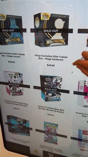 I found a pokemon machine but everything is sold out