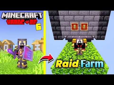 I Built the ULTIMATE + EASIEST Raid XPFarm in Minecraft Hardcore!...