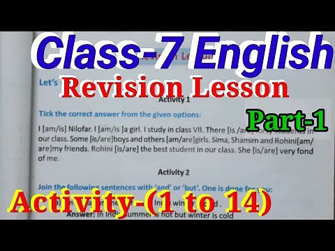 Class 7 English Revision Lesson || সপ্তম শ্রেণীর English Activity Solved Part-1 || Class VII WBBSE