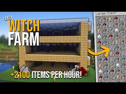 Minecraft Witch Farm 1.21 - BEST DESIGN - 2100+ Items Per Hour!