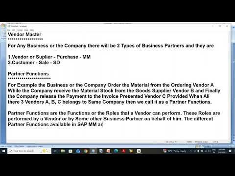 Sap mm vendor master class 13