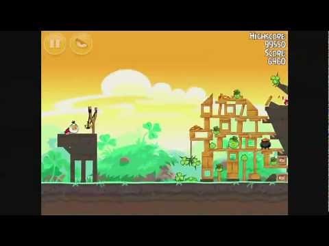 Angry Birds Seasons - Go Green Get Lucky Golden Egg #1 Location & 3 Stars Walkthrough
