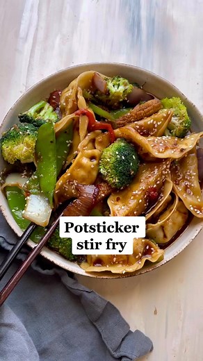 Easy Weeknight Potsticker Stir Fry Recipe from Trader Joe's