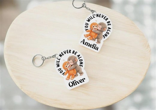 Personalized Punch Monkey Keychain - Baby Monkey Holding Plush Toy Acrylic Keychain, Punch Monkey Bag Charms, Gift for Animal Lovers - Etsy