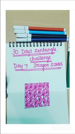 Day 7/30 Dragon Scales Zentangle Pattern | Easy & Mesmerizing Doodle Art #viral #zentangleart