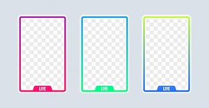Download Portrait frame for live streaming video or editing video. Vertical frame for live streaming on social media.