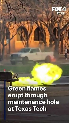 Green flame explosion at Texas Tech #explosion #texastech