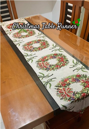 Elevate your dining set up this holiday season with this elegant Christmas Table Runner #tablerunner #christmastabledecor #christmastablerunner #christmasdecor