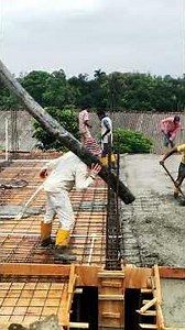 RCC Slab Concrete Pouring by Hand 🧱 | Reinforcement Work | Civil Engineering Construction