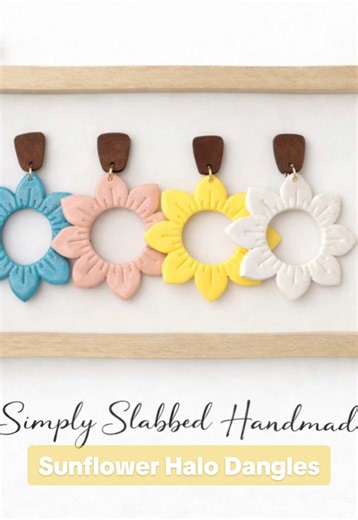 SNEAK PEEK! 👀 🗓️ Day 4 Sunflower Halo Dangles 🌼 Spring Collection 2026 🌼 ⏰Dropping ➡️ February 1st @ 12pm est 🛍️ Grab your favorites at SimplySlabbedHandmade.com #fyp #jewelry #earrings #shop #trending