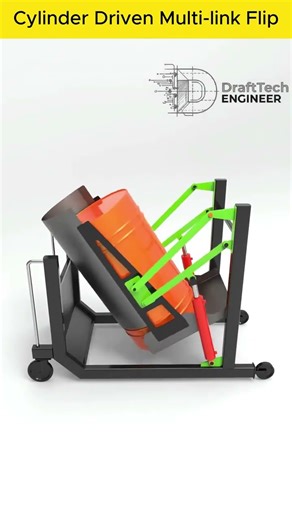 Cylinder Driven Multi-Flip Mechanism! #machine #mechanism #3dprinted #solidworks #shorts #ytshorts