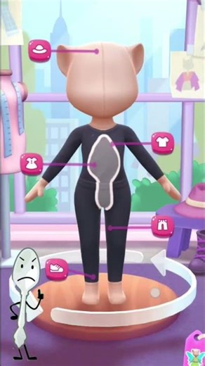 Silver spoon.. makeover by My Talking Angela 2 #trendingshorts #viral #shorts #inanimateinsanity