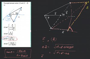 The angle between vector (\vec{A}) and (\vec{A}-\vec{B}) is :... | Filo